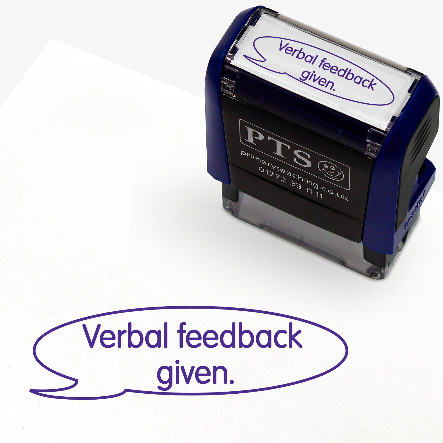 Verbal Feedback Given Stamper | Purple Ink | 38mm x 15mm