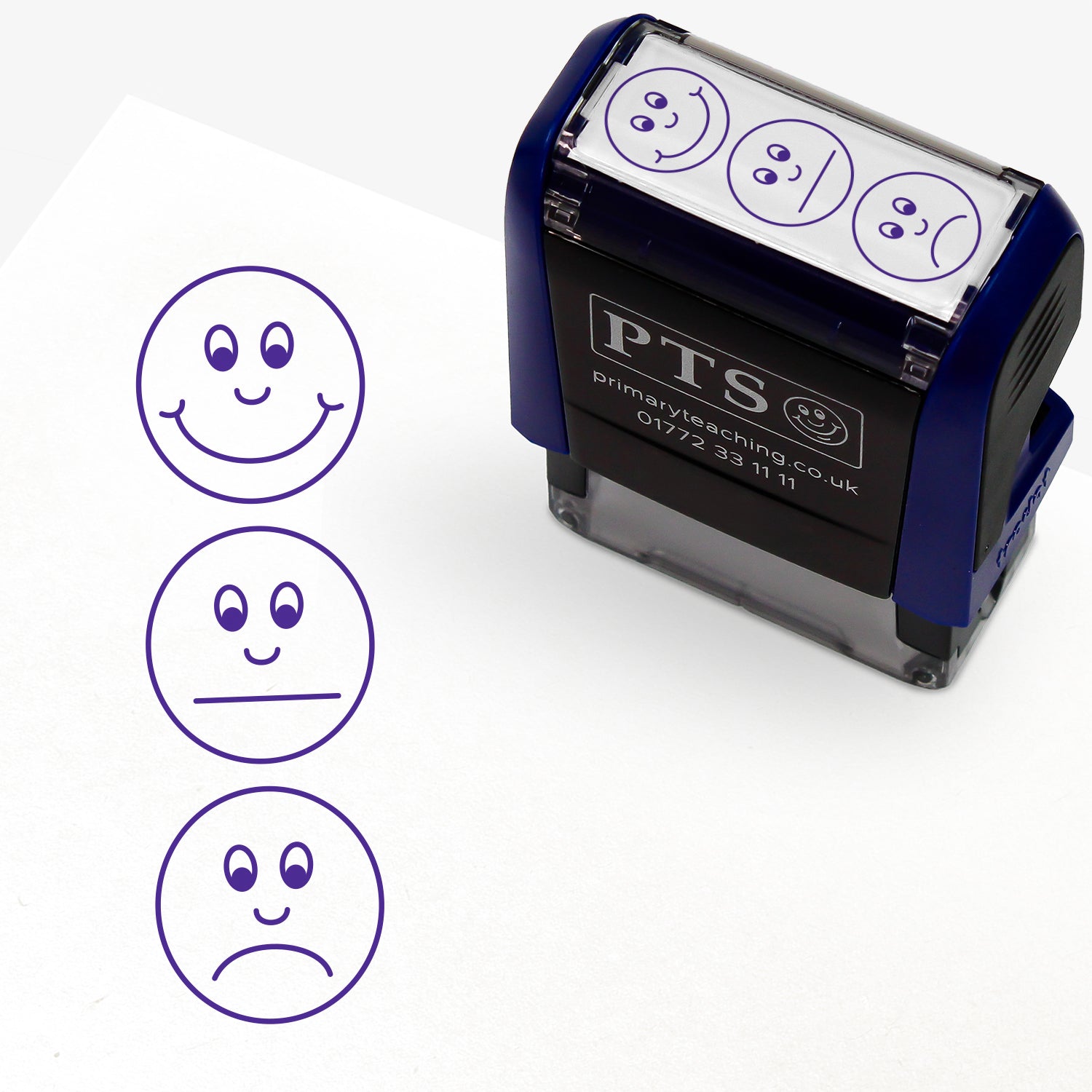 Smiley Face Expressions Stamper | Purple | 38mm x 15mm