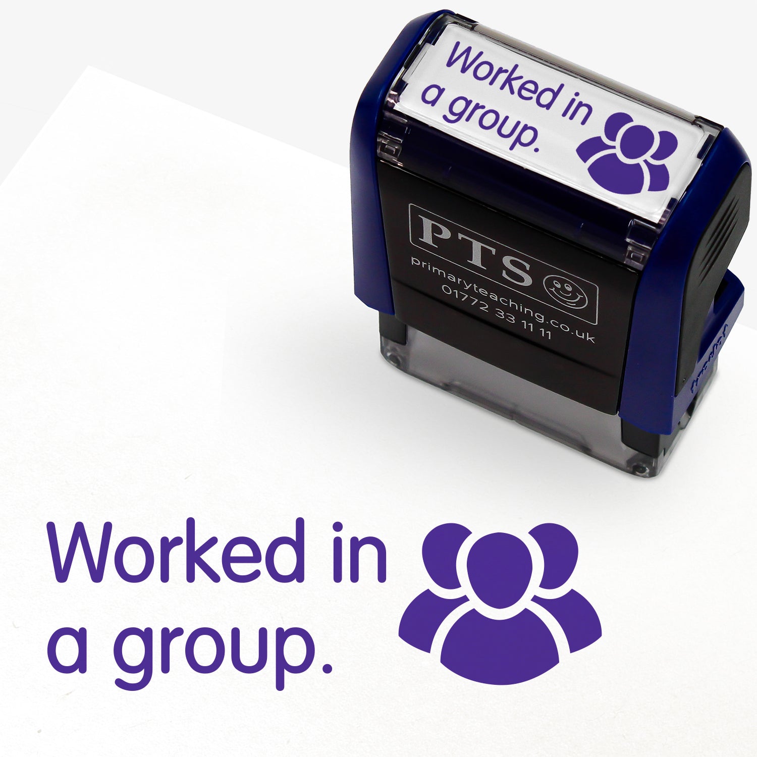 Worked in a Group Stamper | Purple Ink | 38mm x 14mm