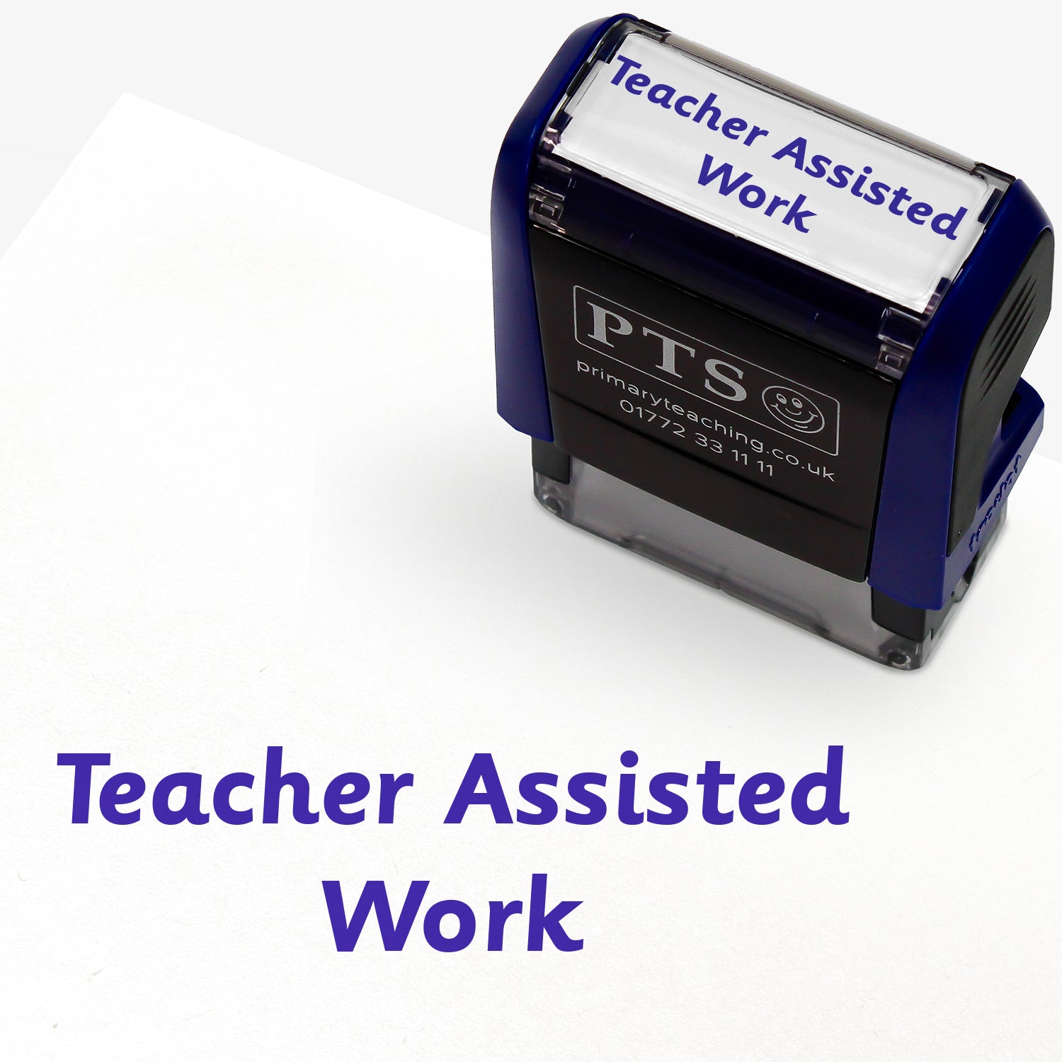 Teacher Assisted Work Stamper | Purple Ink | 38mm x 15mm