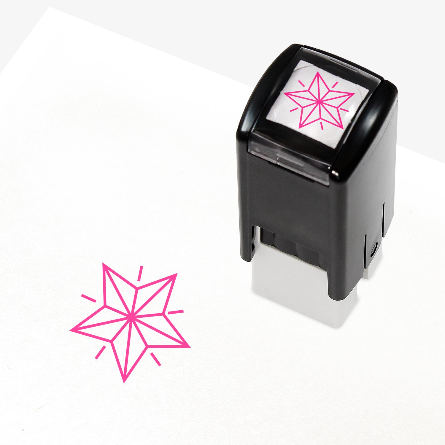Star Mini Pre-inked Stamper | Pink Ink | 10mm | Teacher