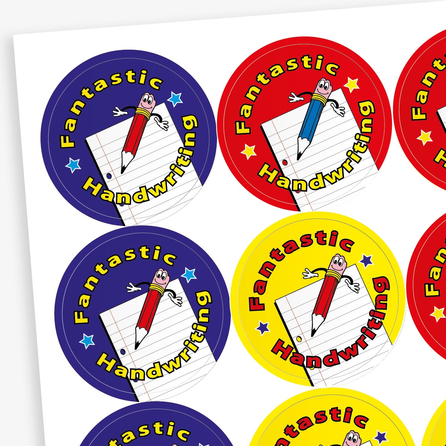 Fantastic Handwriting Stickers | 20 Stickers | 32mm