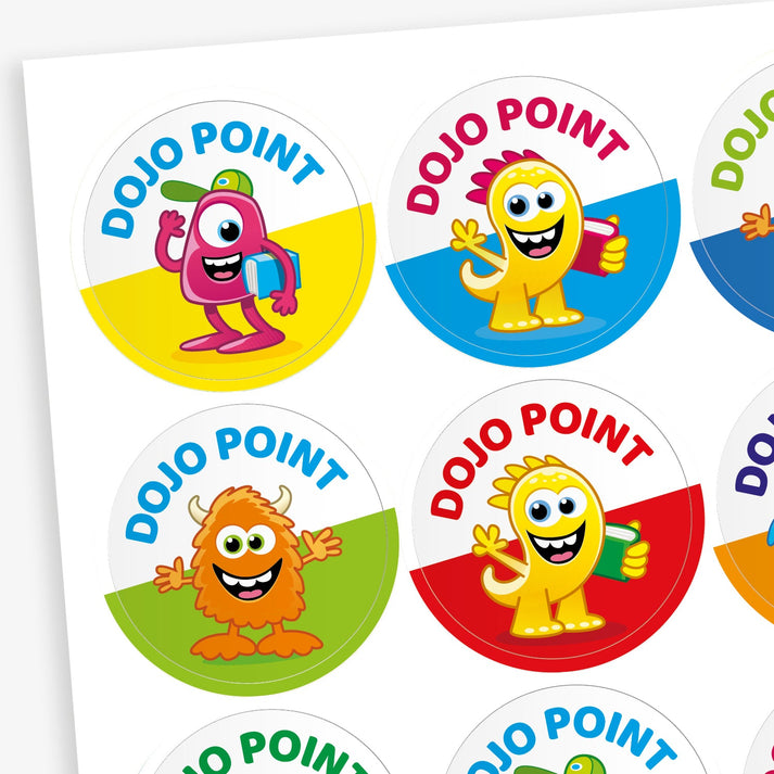 Dojo Point Stickers | Monsters | Classroom Rewards | 32mm
