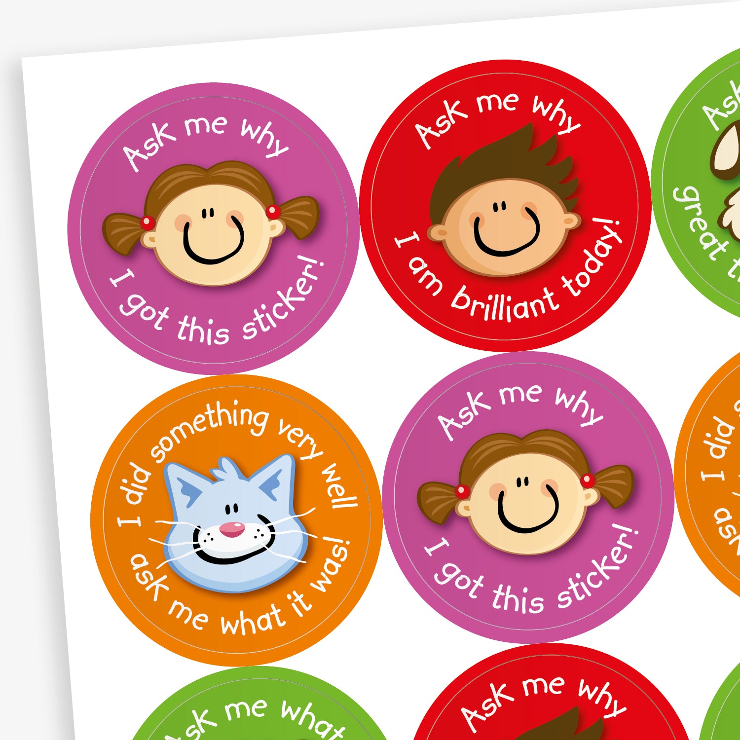 Ask Me Why Stickers | Characters | 32mm | Pick a Pack Size