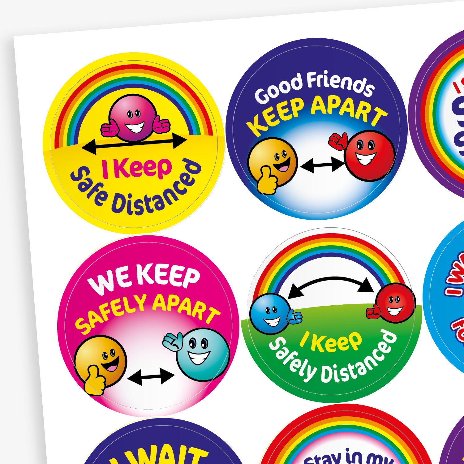 Social Distancing Stickers | x 20 | 32mm | Health & Hygiene