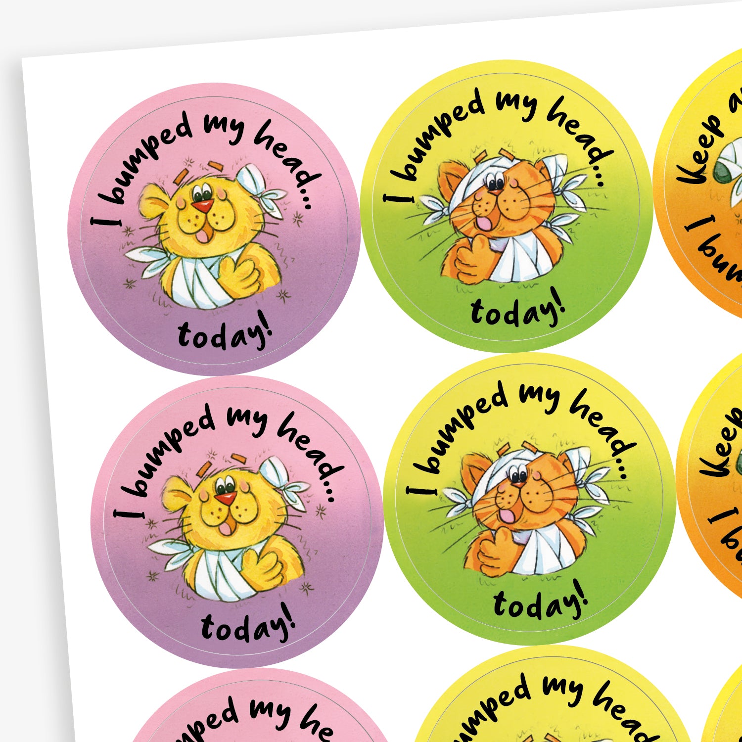 I Bumped My Head Stickers | 32mm | Choose Your Pack Size