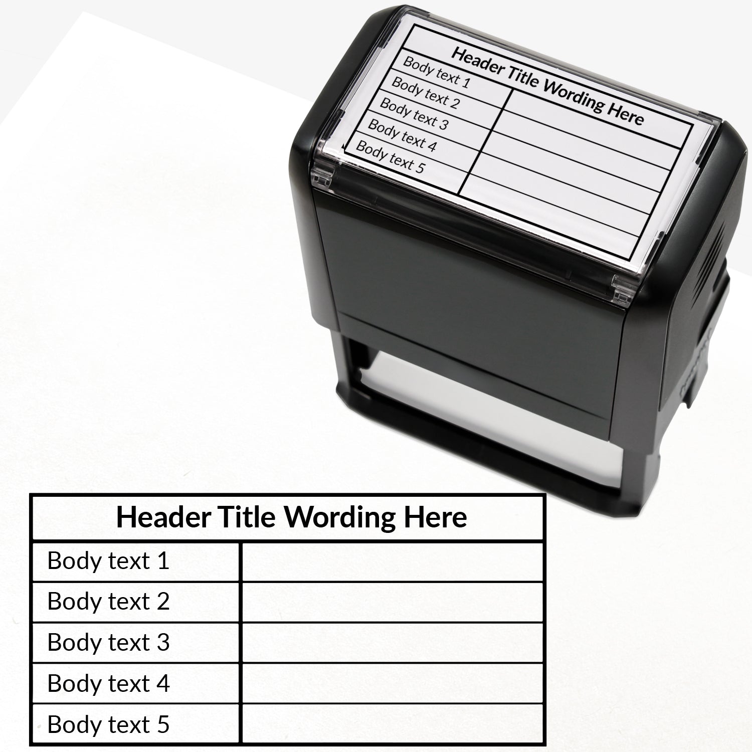 Personalised Table Stamper | 72mm x 34mm | 5 Ink Colours