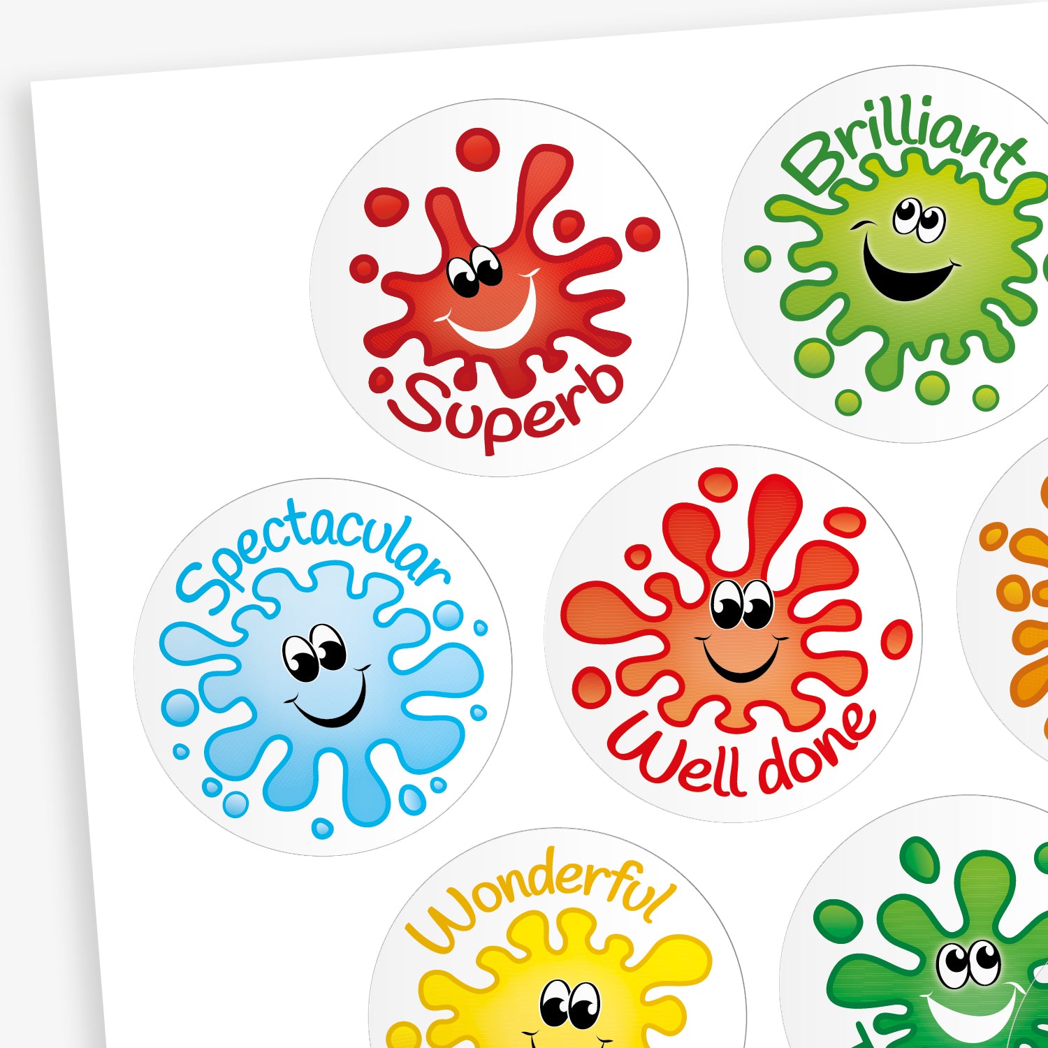 Scented Jellybean Stickers | Splash | 45 Stickers | 32mm