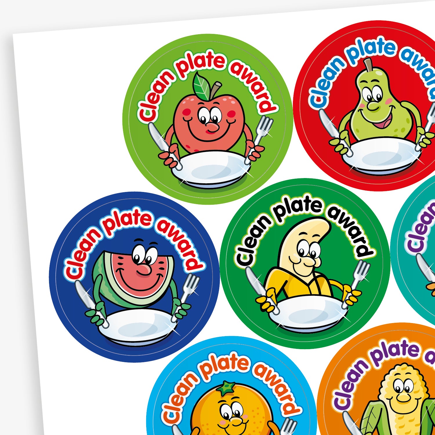 Fruity Scented Stickers | Clean Plate Award | x 45 | 32mm
