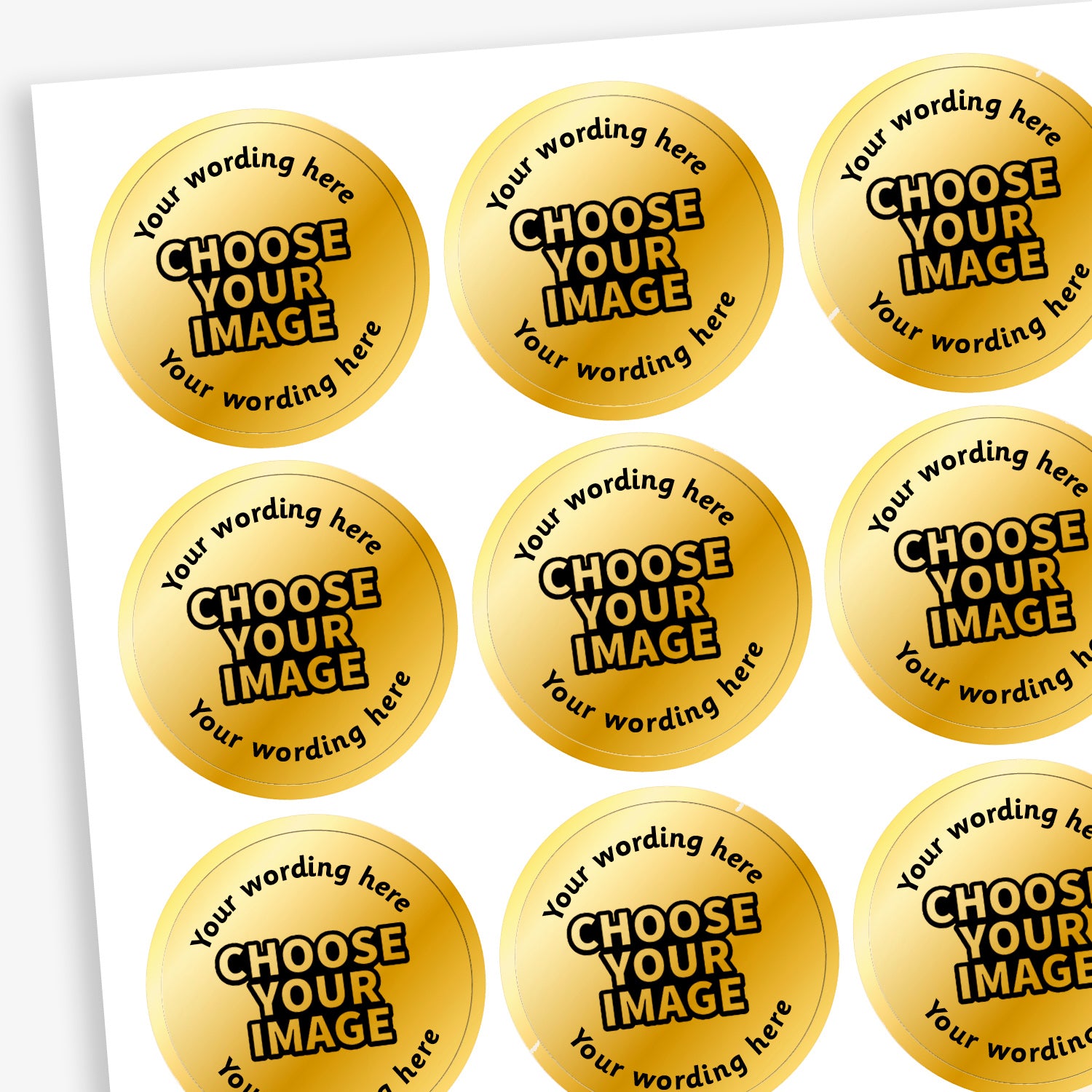 Design Your Own Stickers | Gold Metallic | 70 Stickers